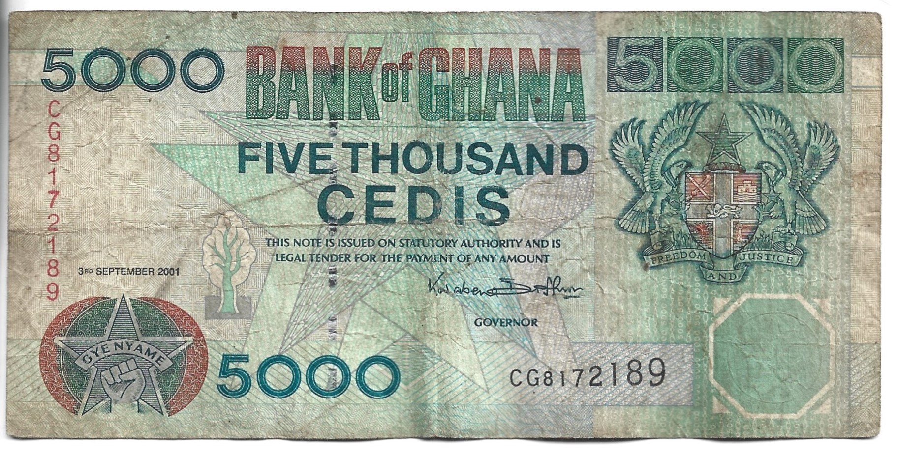 GHANA 5000 CEDIS 2001 - Numismática